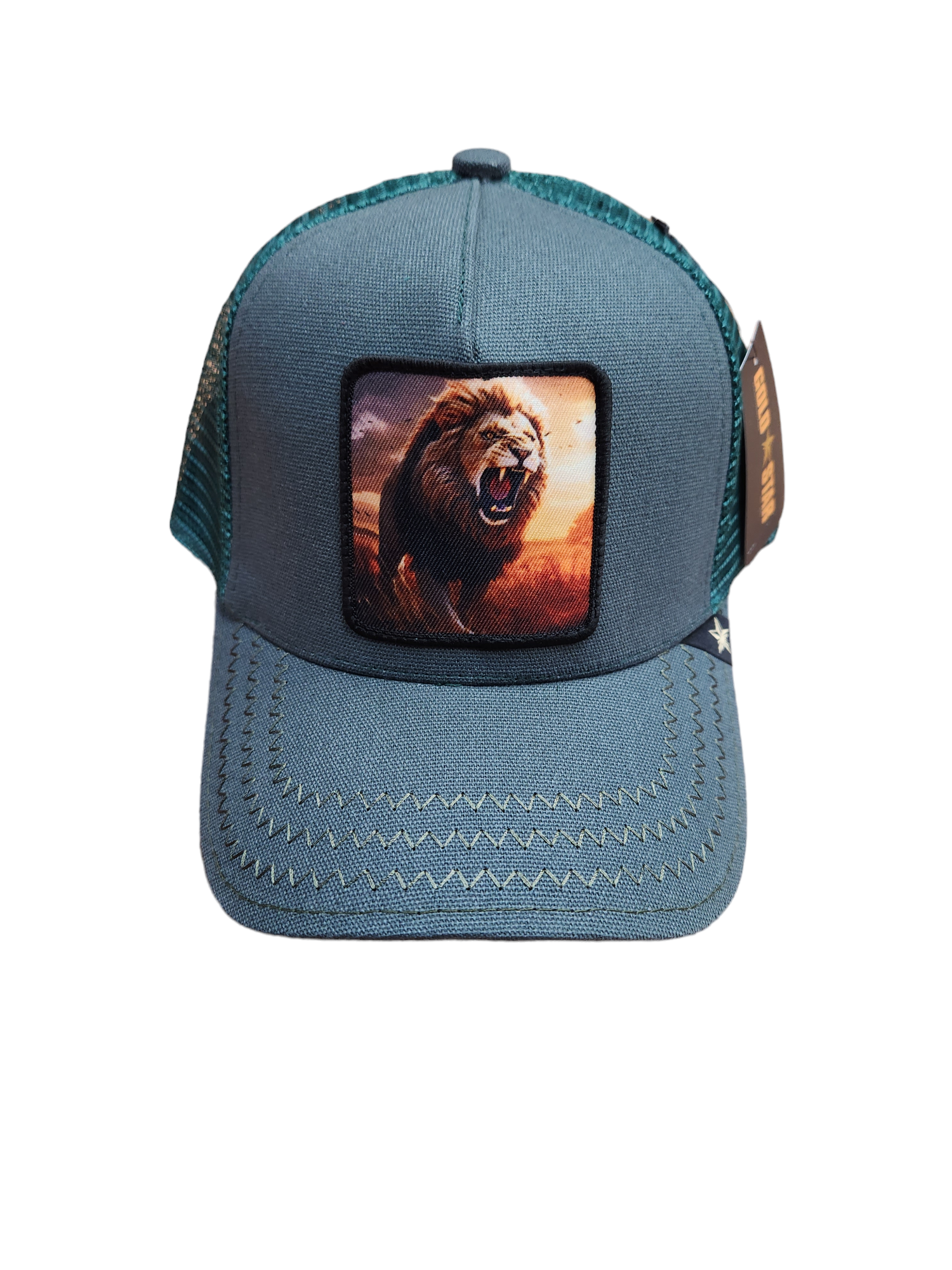 Gold Star Roaring Lion Cap Dark Green | Caps of Raleigh