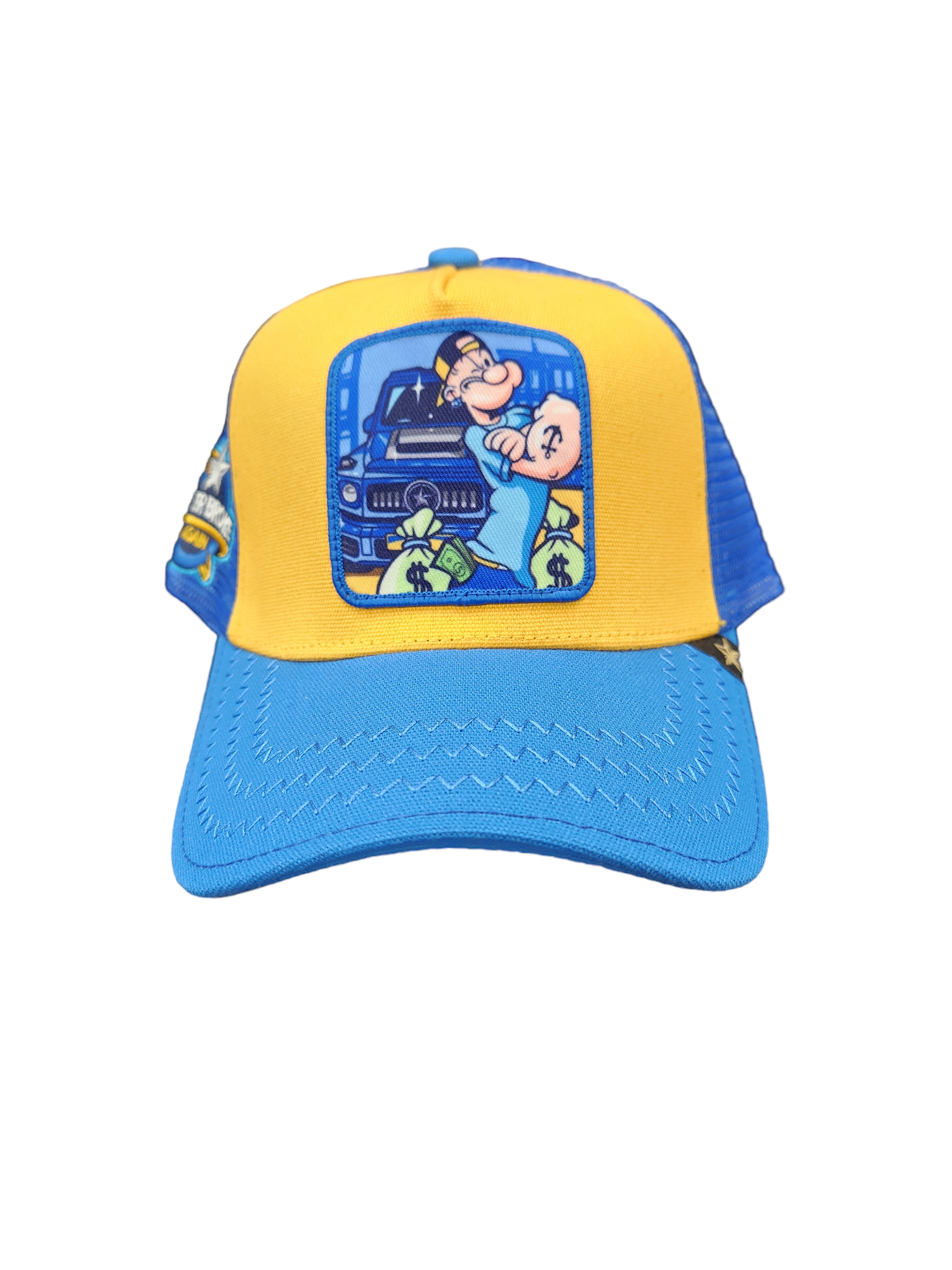 Gold Star Popeye Cap Blue/Yellow | Caps of Raleigh